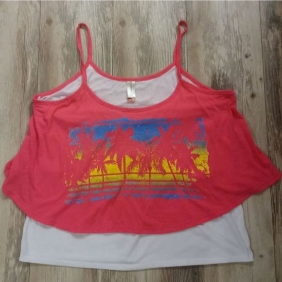 Tops | Tropical Tank Top Palm Tree | Poshmark